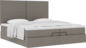 Osmanský rám postele s matracíes taupe 200x200cm textil 3313103