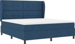 Postel s boxspringem s čelo Modrá 180 x 200 cm textil 3340584