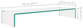 vidaXL Marketos TV stolek / podstavec na monitor čiré sklo 90x30x13 cm