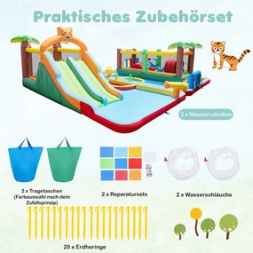 Costway Nafukovací vodní park pro děti Skákací hrad s 2 skluzavkami Skákací