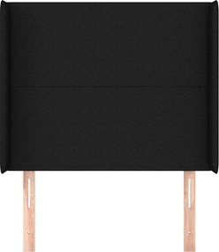 Čelo postele typu ušák černé 83x16x118/128 cm textil 3119276