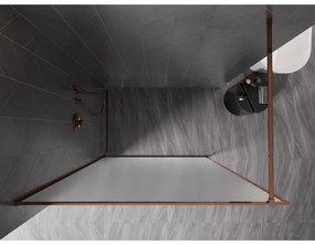 Mexen, Mexen Kioto-XF sprchová stěna s rámem 90 x 202 cm, matná 10 mm, růžové zlato - 800-090-104-60-30-X
