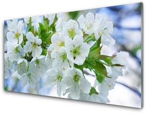 Obraz na skle Květiny Strom Listy Příroda 120x60 cm