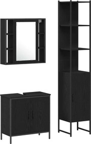 Koupelnové umyvadlové jednotky 3 ks Černá 33 x 33 x 185,5 cm 3334385