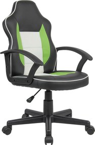 XXXLutz OTOČNÁ ŽIDLE PRO MLÁDEŽ, vzhled kůže, zelená, černá, bílá Xora - Dětské otočné židle - 001998008601