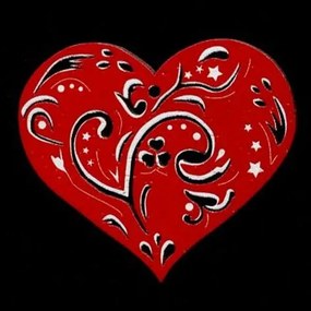 AMADEA Dřevěná ozdoba červená srdce 6 cm