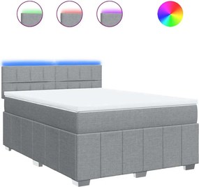Box spring postel s matrací světle šedá 140 x 200 cm textil 3289391