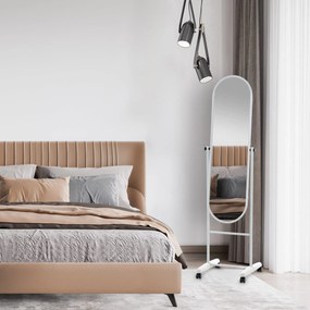 Stojací zrcadlo Nane Oval – bílá