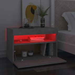 Noční stolek s LED osvětlením betonově šedý 60 x 35 x 40 cm 3082782