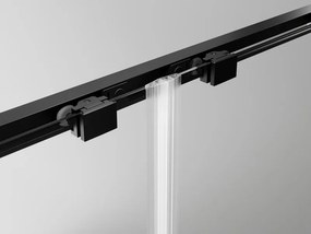 Mexen Exo, posuvný sprchový kout 155 x 110 cm, čiré sklo, černý profil, 8151-155-110-70-00