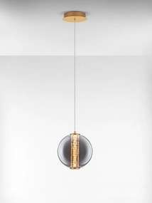 Šedé kovové LED závěsné svítidlo se skleněným stínidlem ø 22 cm Navi – Nova Luce