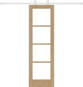Posuvné dveře ORKDAL 61 x 198,5 cm Masivní borové dřevo a sklo 3332069