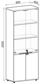 Vysoká kancelářská skříň Houseland Profit Pro 02 dub přírodní