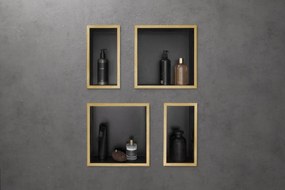 Hansgrohe XtraStoris Individual, výklenek do zdi matný černý, s designovým rámem 300x300x100mm, kartáčovaný bronz, HAN-56098140