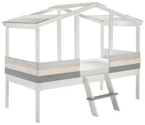 Šedá borovicová dětská postel Marckeric Ulises 90 x 190 cm