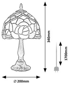 Brilagi - Tiffany vitrážová stolní lampa GARLAN 1xE14/40W/230V