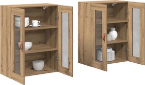 Nástěnné skříně 2 ks Artisanový dub 69,5 x 34 x 90 cm 3334300