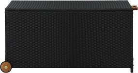 Zahradní úložný box černý 120x 65 x 61 cm polyratan 310089