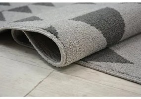 koberec SENSE Micro 81243 trojúhelníky stříbrný/antracit velikost 160x230 cm | krásné koberce cz