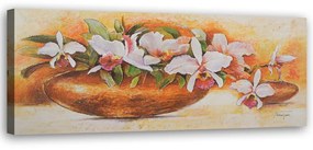 Gario Obraz na plátně Zahradní květiny v kulaté váze Rozměry: 90 x 30 cm