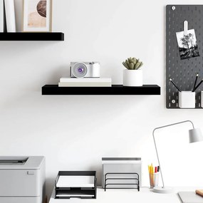 Plovoucí nástěnná police černá vysoký lesk 60x23,5x3,8 cm MDF 323769