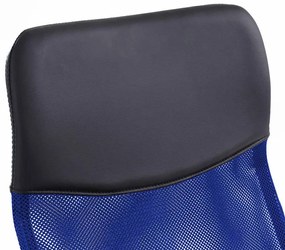 Ergonomická kancelářská židle s vysokou opěrkou - modrá