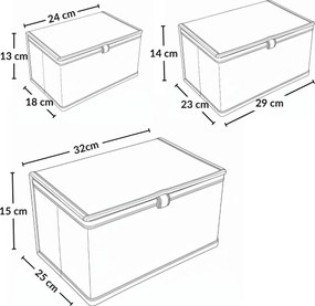 Sada úložných košů v třech rozměrech TILVA
