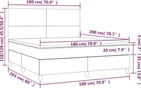 Box spring postel s matrací černá 180x200 cm samet 3142919