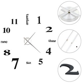 3D Nástěnné hodiny s moderním designem 100 cm XXL černé - Default Title