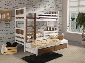 Patrová postel Karim 3 s úložným prostorem borovice masiv