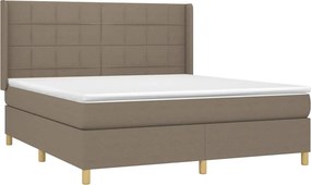Box spring postel s matrací taupe 180x200 cm textil 3132013