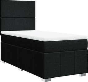 Box spring postel s matrací černá 90x200 cm textil 3291546
