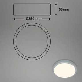 Briloner 3703-014-LED Stropní svítidlo RUNA LED/24W/230V 3000K pr.38 cm stříbrná