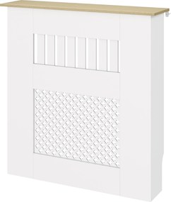 HOMCOM kryt radiátoru 78 x 19 x 81 cm, kryt radiátoru, moderní lamelový a voštinový design, bílá