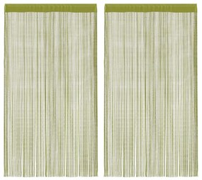 Provázkové záclony, 2 ks, 140x250 cm, zelená 132413