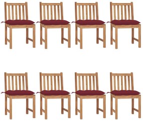 vidaXL Zahradní židle 8 ks s poduškami masivní teak