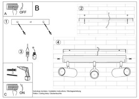 Sollux SL.0501 - Bodové svítidlo DIREZIONE 3 3xGU10/40W/230V