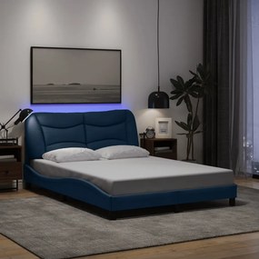 Rám postele s LED bez matrace Hvar Modrá 120x200 cm Látka 3213696