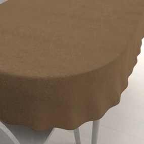 Biante Oválný ubrus/imitace broušené kůže Alcantara ALC-015 Světle hnědý 140x220 cm