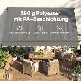 Markýza s kloubovým ramenem Markýza s kloubovým ramenem 350 x 300 cm včetně kliky a nástěnného držáku, nastavitelný úhel