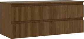 Mexen Rivel, koupelnová skříňka 120 cm s horní deskou, 2 zásuvky, drážkovaná, ořech, 91A20-12047-2-BFFC86