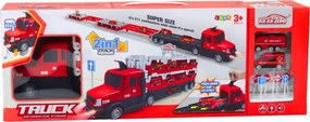 LEAN Toys Lora Odtahovka Závodní dráha 2 v 1 Světla Zvuky Značky Autíčka Červená