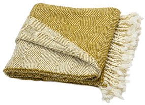 Vlněná deka Kostadina merino - žlutá