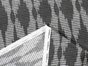Biante Dekorační závěs Leona LN-048 Tmavě šedé obrazce a proužky 130x250 cm