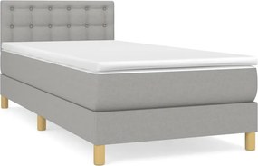 Box spring postel s matrací světle šedá 90x200 cm textil 3140905