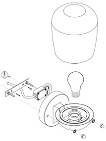 Eglo 98701 - Venkovní nástěnné svítidlo DONATORI 1xE27/60W/230V IP44