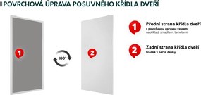 Posuvné dveře Mereno I 90, Barva: jasan tmavý + jasan tmavý + černý lacobel