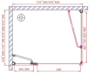 GELCO s.r.o. ONE Čtvercový sprchový kout 80x80 sklo ČIRÉ GELCO GO4880-GO3580 800mmx800mm