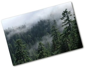 Wallmuralia Kuchyňská deska velká skleněná Lesní mlha 80x52 cm