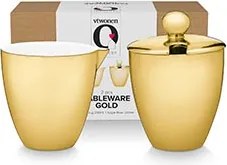 vtwonen Gold sada cukřenka a mlékovka - zlatá (Luxusní sada mlékovka a vukřenka ve zlaté barvě)